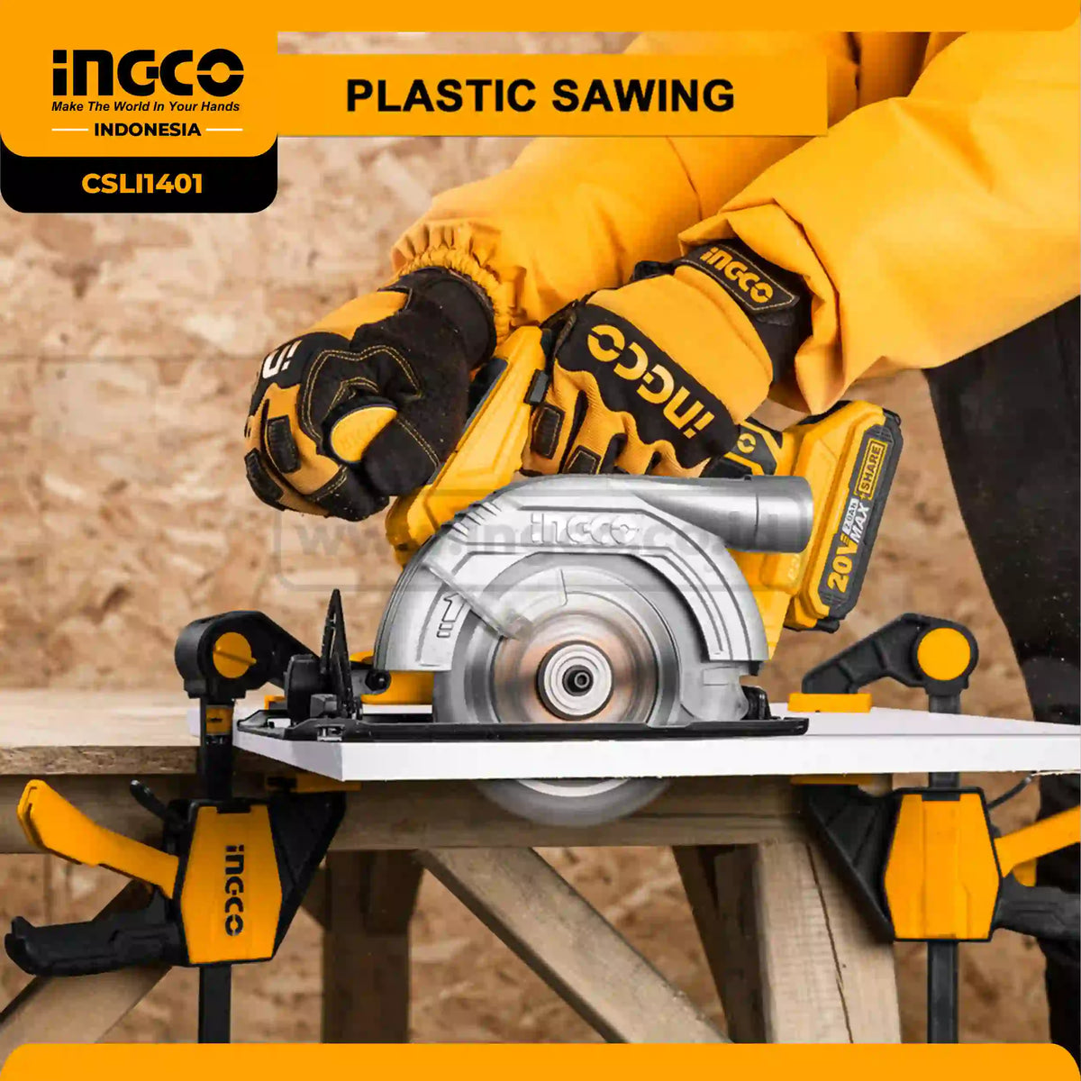 Ingco 20v cordless Circular Saw CSLI1402 | Zakamlova Hardware Store